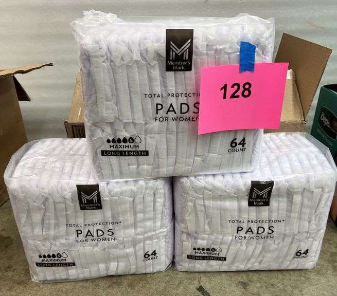 (3) PACKS OF WOMENS PADS - Earl's Auction Company