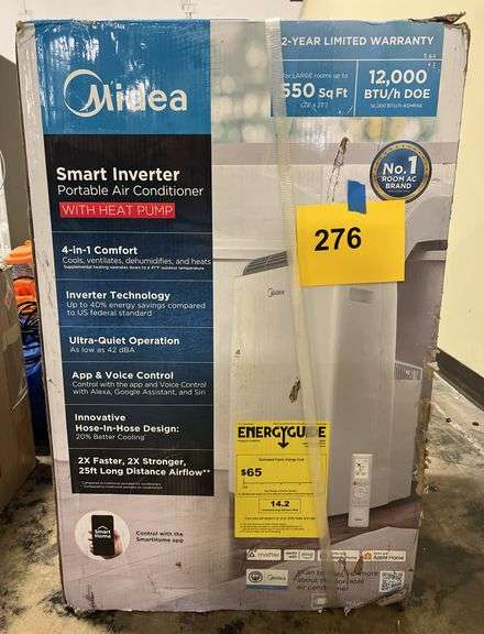 MIDEA SMART INVERTER PORTABLE AIR CONDITIONER IN BOX - Earl's Auction ...
