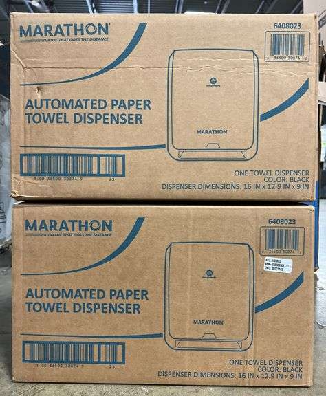(2) MARATHON AUTO PAPER TOWEL DISPENSERS IN BOXES - Earl's Auction Company