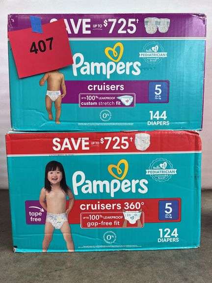 (2) BOXES OF PAMPERS DIAPERS - SIZE 5 - Earl's Auction Company