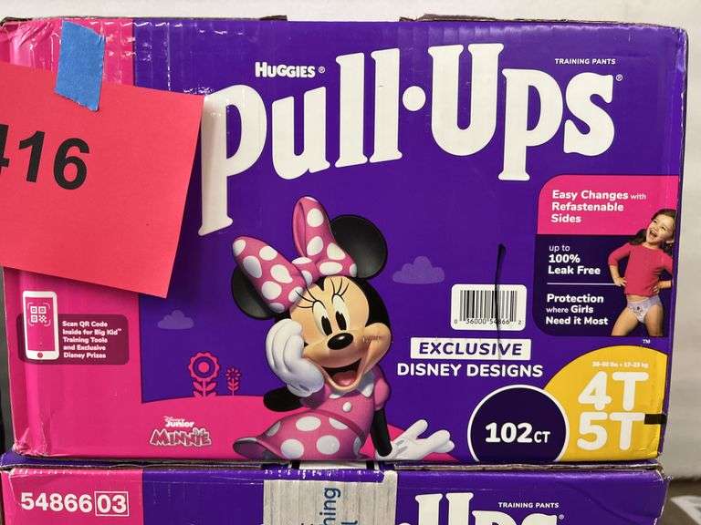 (2) BOXES OF HUGGIES PULL UPS DIAPERS - SIZE 4T/5T - Earl's Auction Company
