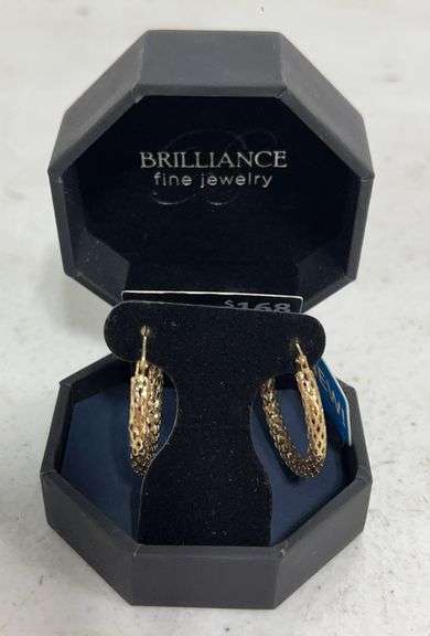 AS IS - BRILLIANCE 10KT GOLD HOOP EARRINGS - Earl's Auction Company