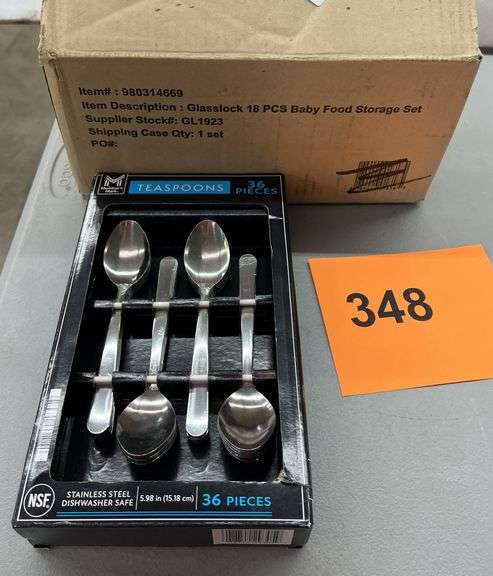 2PC KITCHEN LOT - TEASPOONS & FOOD STORAGE - Earl's Auction Company