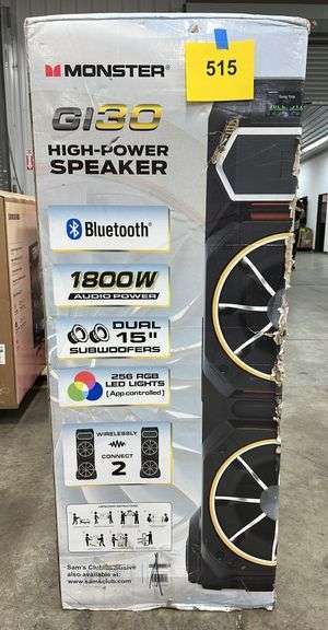 MONSTER GI30 HIGH POWER SPEAKER IN BOX - Earl's Auction Company