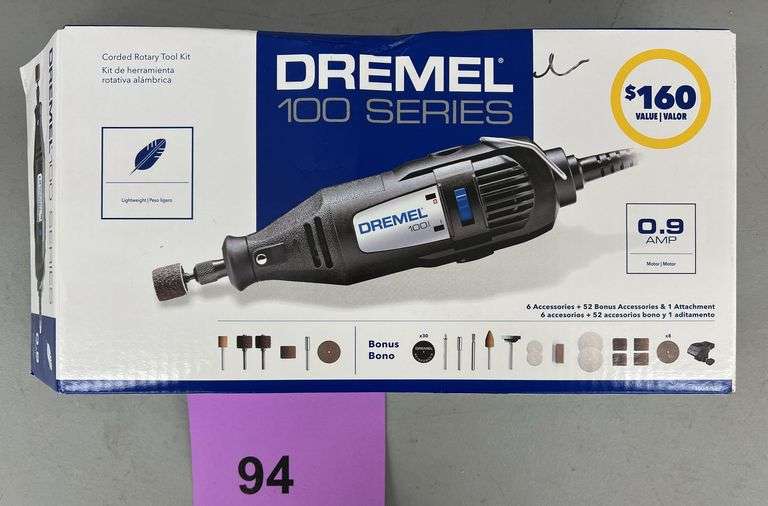 DREMEL 100 SERIES CORDED ROTARY TOOL KIT IN BOX - Earl's Auction Company