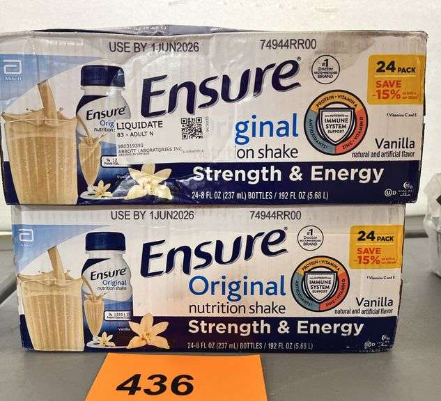(2) BOXES OF ENSURE NUTRITION SHAKES - Earl's Auction Company