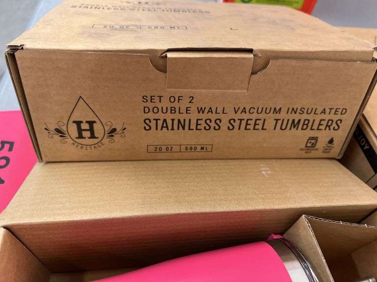 (4) HERITAGE 2PC STAINLESS STEEL TUMBLER SETS IN BOXES - Earl's Auction ...