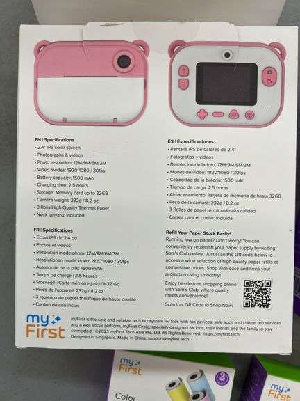 MYFIRST CAMERA INSTA 2 W/ PAPER & STICKERS IN BOXES - Earl's Auction ...