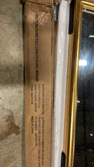 AZALEA PARK FILIGREE EASEL FULL LENGTH MIRROR - GOLD - Earl's Auction ...