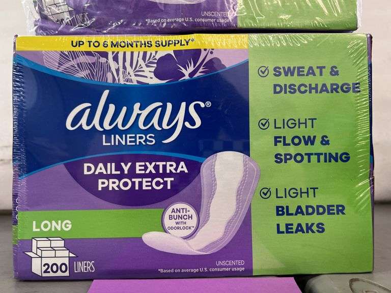 (2) BOXES OF ALWAYS LINERS - Earl's Auction Company