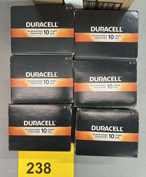 (6) BOXES OF DURACELL D-12 BATTERIES (12 PER BOX) - Earl's Auction Company