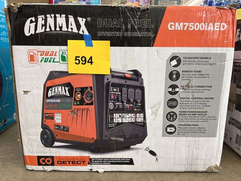 GENMAX DUAL FUEL INVERTER GENERATOR IN BOX - Earl's Auction Company