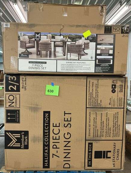 HALIFAX 7PC DINING SET IN BOXES - Earl's Auction Company