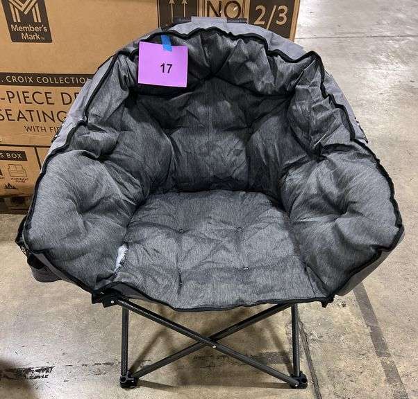AS IS - MACSPORTS COZY CLUB CHAIR - GREY - Earl's Auction Company