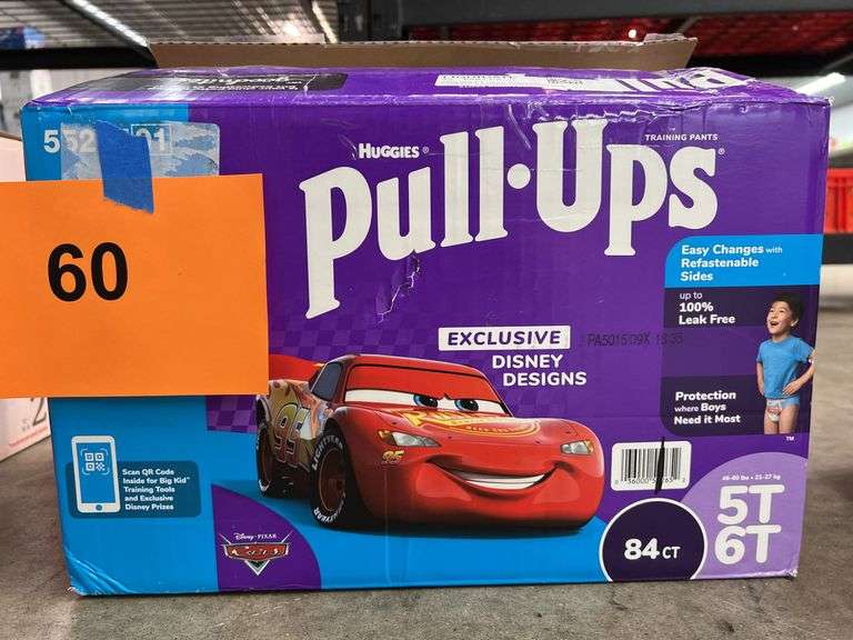 BOX OF HUGGIES PULL UPS DIAPERS - SIZE 5T/6T - Earl's Auction Company