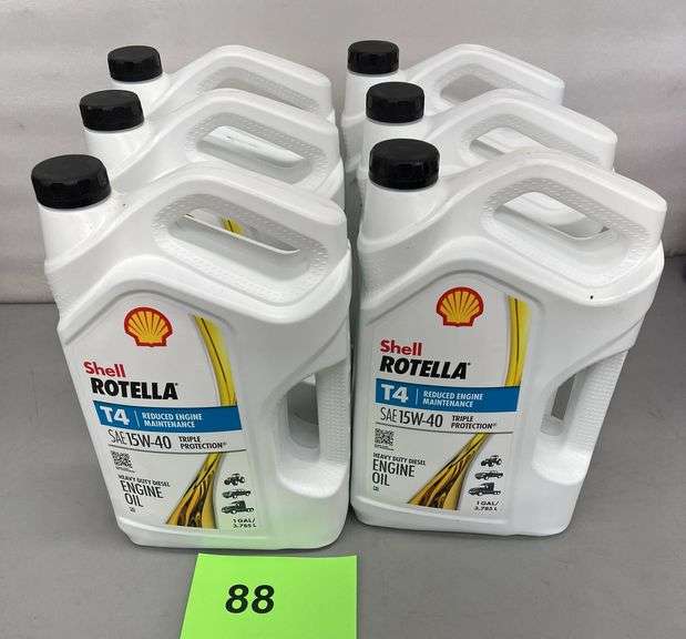 (6) JUGS OF SHELL ROTELLA DIESEL ENGINE OIL - Earl's Auction Company