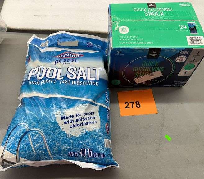 BAG OF CLOROX POOL SALT & BOX OF SHOCK - Earl's Auction Company