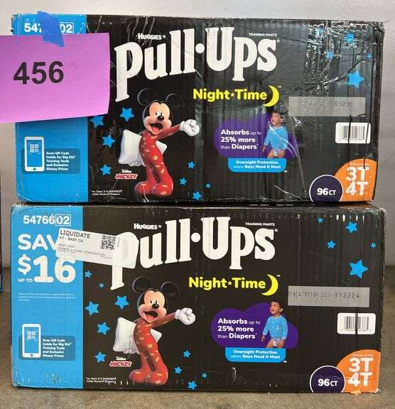 (2) BOXES OF HUGGIES PULL UPS DIAPERS - SIZE 3T/4T - Earl's Auction Company
