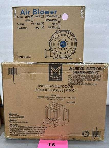 INDOOR/OUTDOOR BOUNCE HOUSE & AIR BLOWER IN BOXES - PINK - Earl's ...