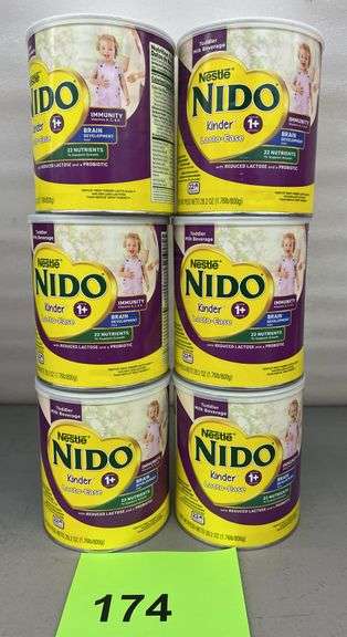 (6) CANS OF NESTLE NIDO MILK BEVERAGE - Earl's Auction Company