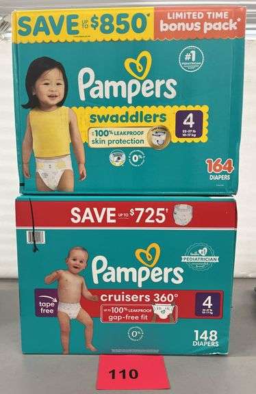 (2) BOXES OF PAMPERS DIAPERS SIZE 4 - Earl's Auction Company