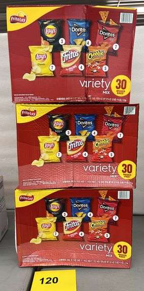 (3) BOXES OF FRITO LAYS SNACKS - Earl's Auction Company
