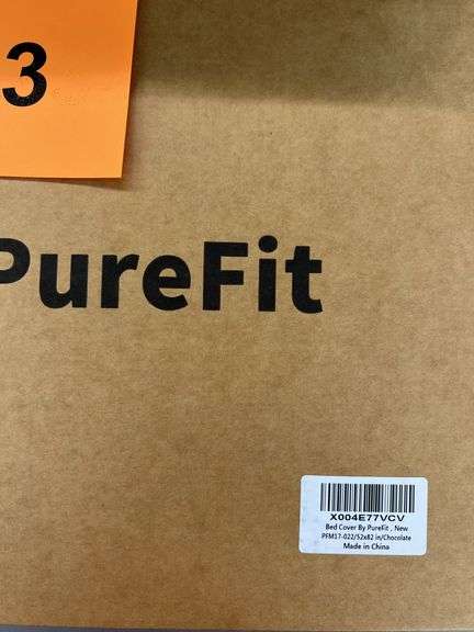 (2) PUREFIT KING SIZE BED COVERS - CHOCOLATE - Earl's Auction Company