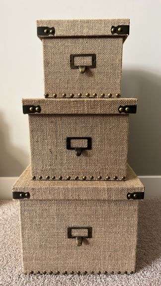 (3) NESTING STORAGE BOXES - Earl's Auction Company