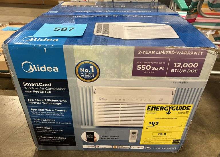 MIDEA WINDOW AIR CONDITIONER IN BOX - Earl's Auction Company