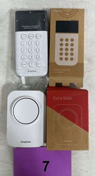 SIMPLISAFE KEYPAD & EXTRA SIREN W/ BOXES - Earl's Auction Company