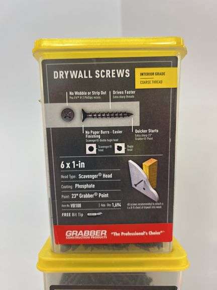 (4) PACKS OF GRABBER SCREWS - Earl's Auction Company