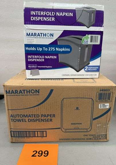 (2) MARATHON DISPENSERS IN BOXES - PAPER TOWEL & NAPKIN - Earl's ...