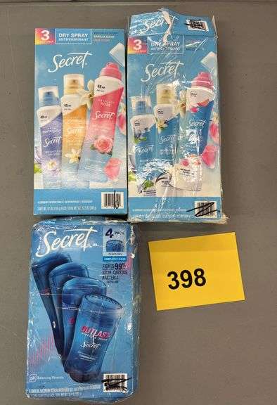 (3) BOXES OF SECRET DEODORANT - Earl's Auction Company