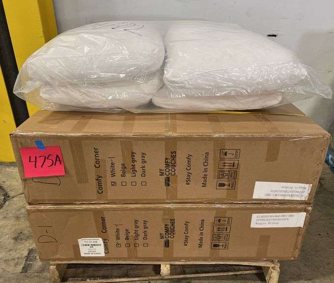 MY COMFY COUCHES 2PC SECTIONAL SOFA IN BOXES - WHITE - Earl's Auction ...