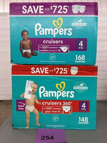 (2) BOXES OF PAMPERS DIAPERS - SIZE 4 - Earl's Auction Company