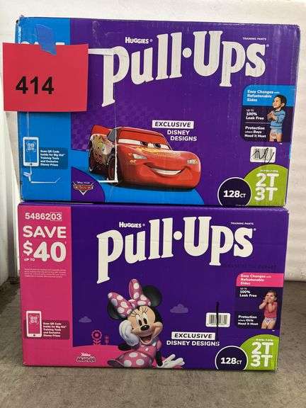 (2) BOXES OF HUGGIES PULL UPS DIAPERS - SIZE 2T/3T - Earl's Auction Company
