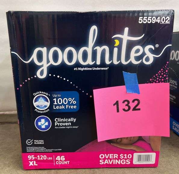 BOX OF KIDS GOODNITES UNDERWEAR - SIZE XL - Earl's Auction Company