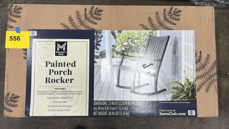 PAINTED PORCH ROCKER IN BOX - Earl's Auction Company