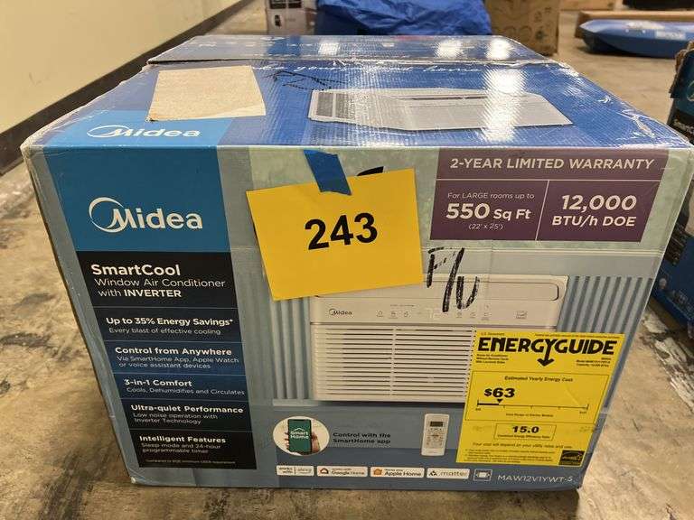 MIDEA SMARTCOOL WINDOW AIR CONDITIONER IN BOX - Earl's Auction Company
