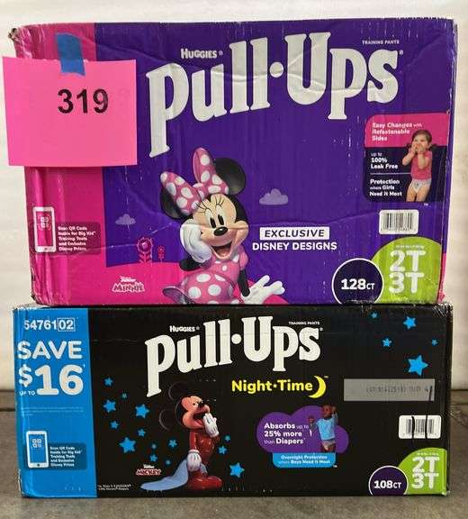 (2) BOXES OF HUGGIES PULL UPS DIAPERS - SIZE 2T/3T - Earl's Auction Company
