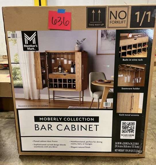 MOBERLY COLLECTION BAR CABINET IN BOX - Earl's Auction Company