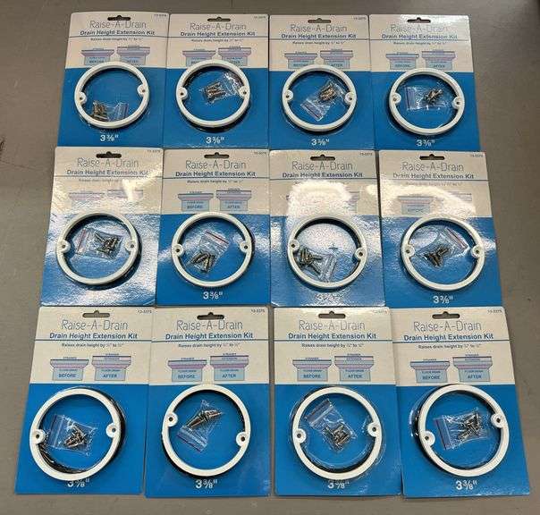 (12) RAISE A DRAIN DRAIN HEIGHT EXTENSION KITS - Earl's Auction Company