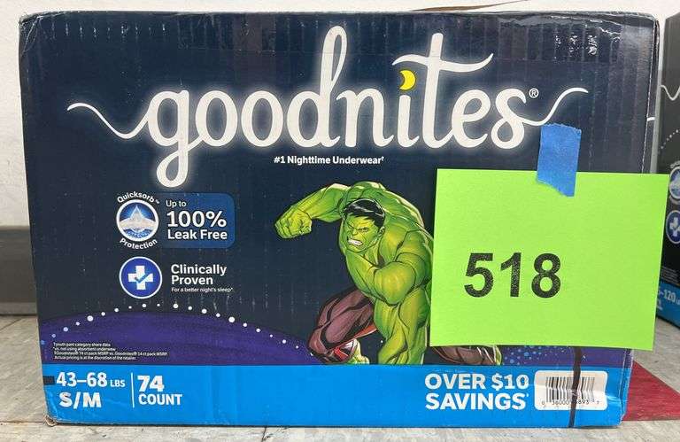 BOX OF KIDS GOODNITES UNDERWEAR - SIZE S/M - Earl's Auction Company