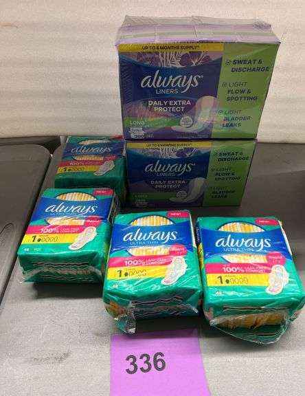 (6) PACKS OF ALWAYS PADS - Earl's Auction Company