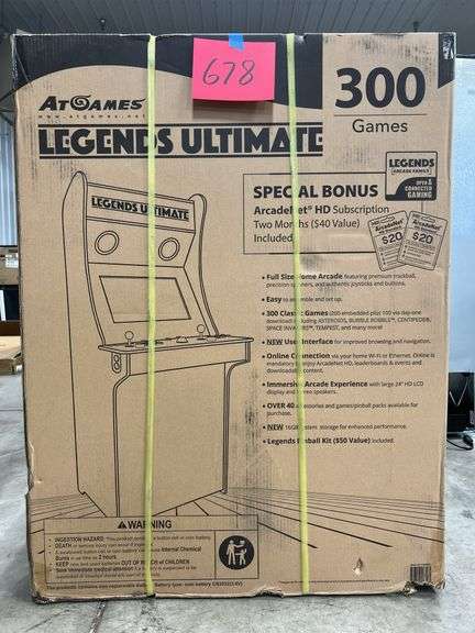 ATGAMES LEGENDS ULTIMATE ARCADE GAME CABINET IN BOX - Earl's Auction ...