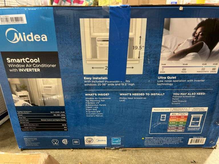 MIDEA WINDOW AIR CONDITIONER IN BOX - Earl's Auction Company