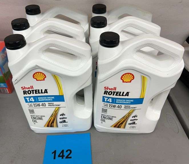 (6) JUGS OF SHELL ROTELLA DIESEL ENGINE OIL - Earl's Auction Company