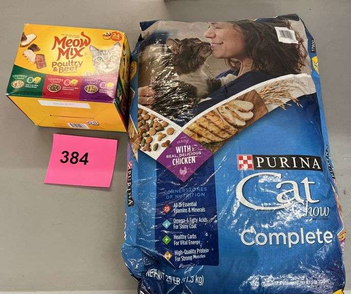 2PC CAT FOOD LOT - CAT CHOW & MEOW MIX - Earl's Auction Company