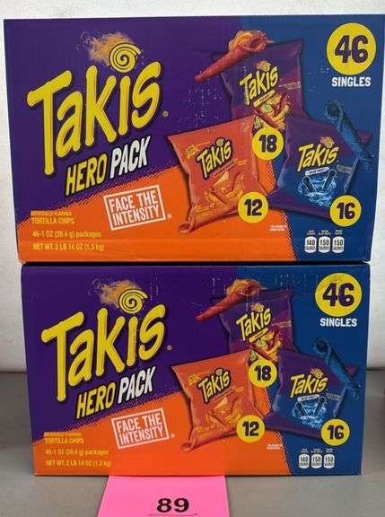 (2) BOXES OF TAKIS CHIPS (46 PER BOX) - Earl's Auction Company