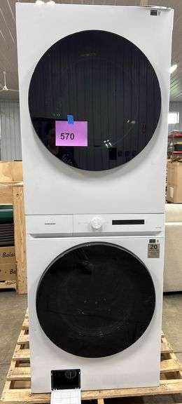 PRE-OWNED SAMSUNG 4.6CU FT WASHER & 7.6CU FT GAS DRYER LAUNDRY TOWER ...